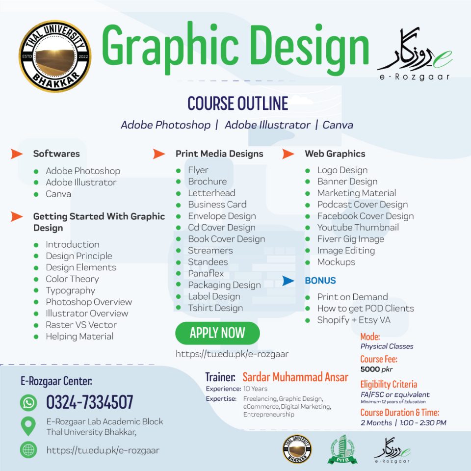 Thal University E-Rozgaar Scheme 2026 Apply Online Course Details