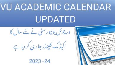 VU Academic Calendar 2025-24 Fall/Spring VULMS