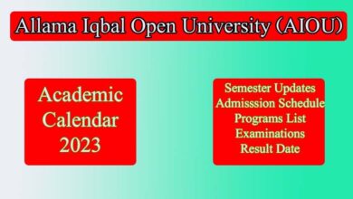 AIOU Academic Calendar 2025 Spring/Autumn