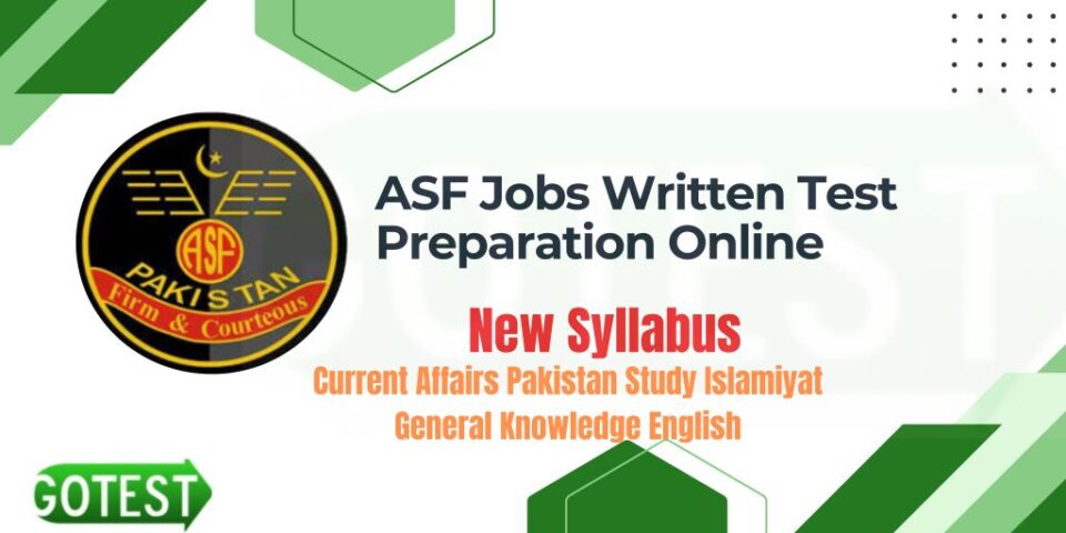 ASF Jobs 2025 Written Test Preparation Online Syllabus Wise Mcqs