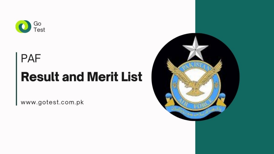 PAF Result 2025 And PAF Merit List 2025 Download PDF Joinpaf.gov.pk