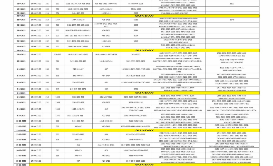 AIOU Islamabad Spring Semester Date Sheet 2025 Download