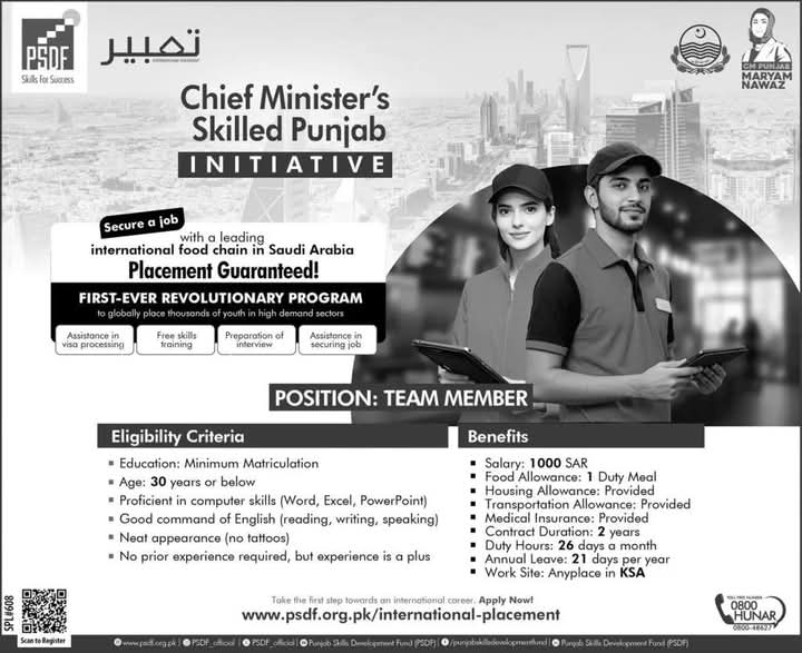 Tabeer CM Skilled Punjab Program 2025 International Placement Online Apply