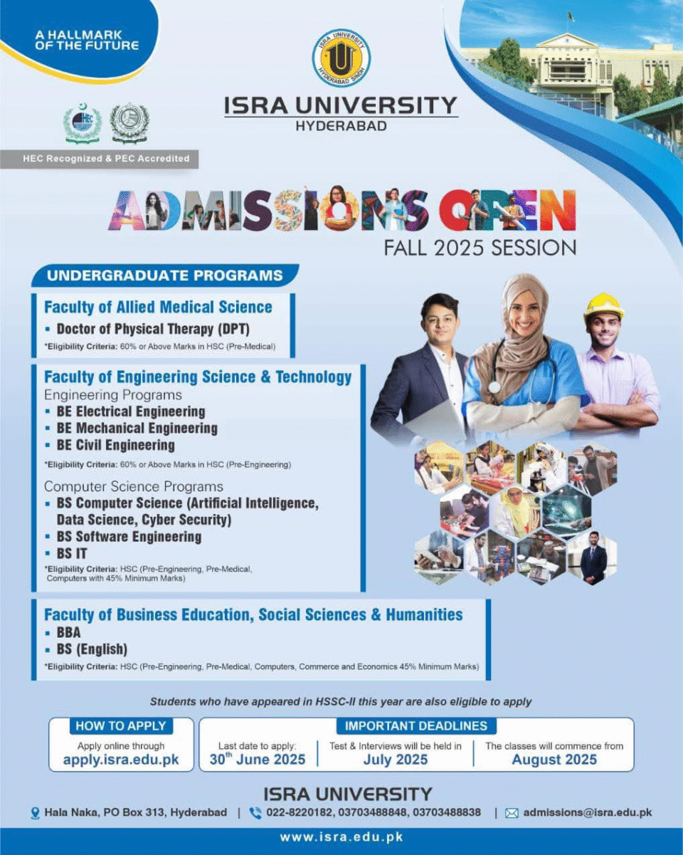 Isra University Karachi Admission 2026 Apply Online Last Date