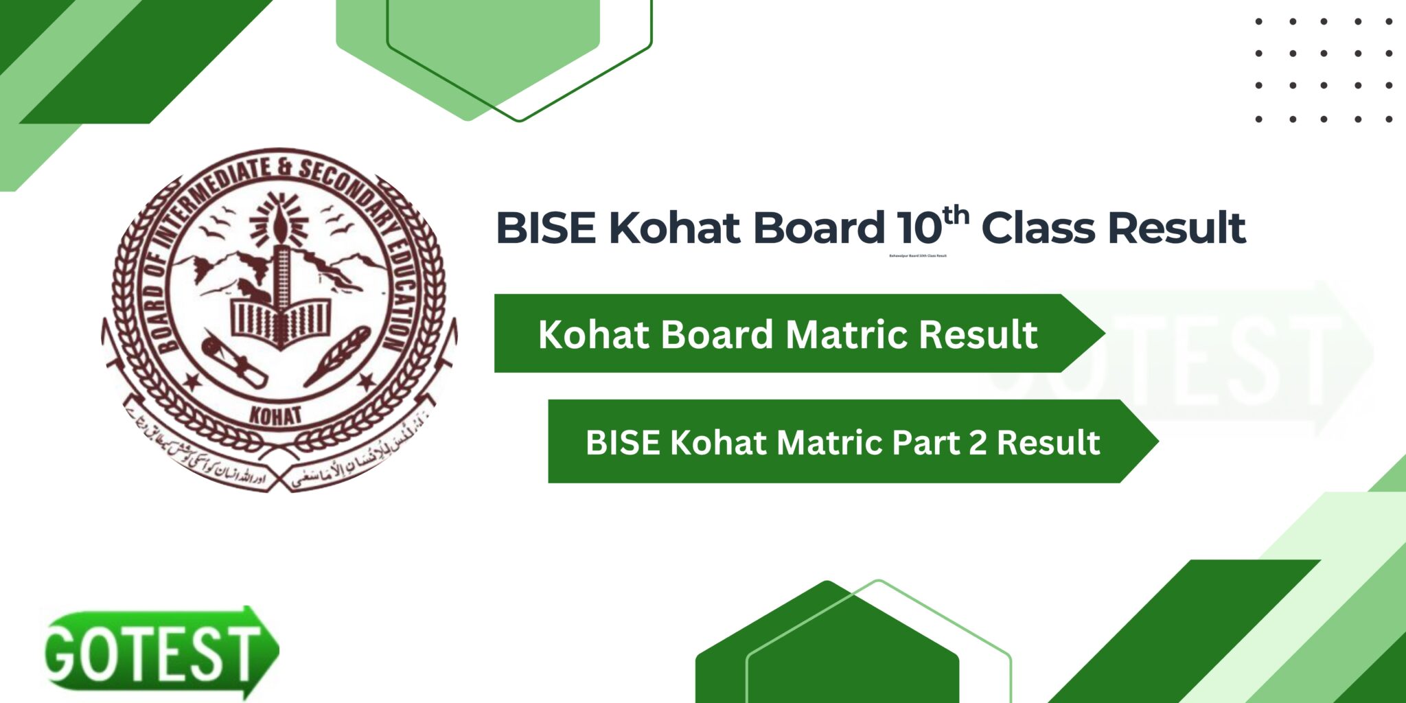 BISE Kohat Board 10th Class Result 2025
