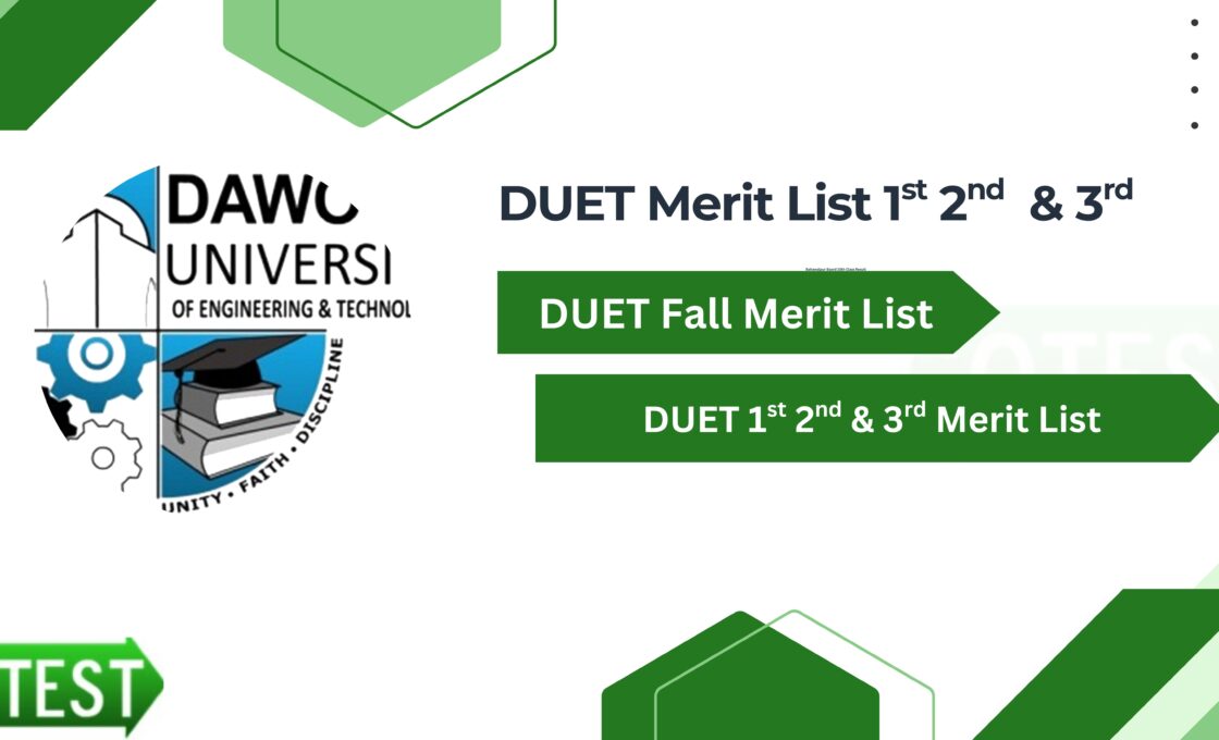 DUET Merit List 2025 Fall 1st 2nd 3rd